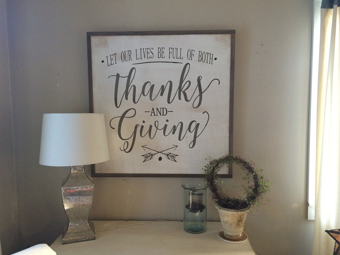 Wall Decor / Wood Art / Thanks and Giving Framed Wood Sign - Etsy