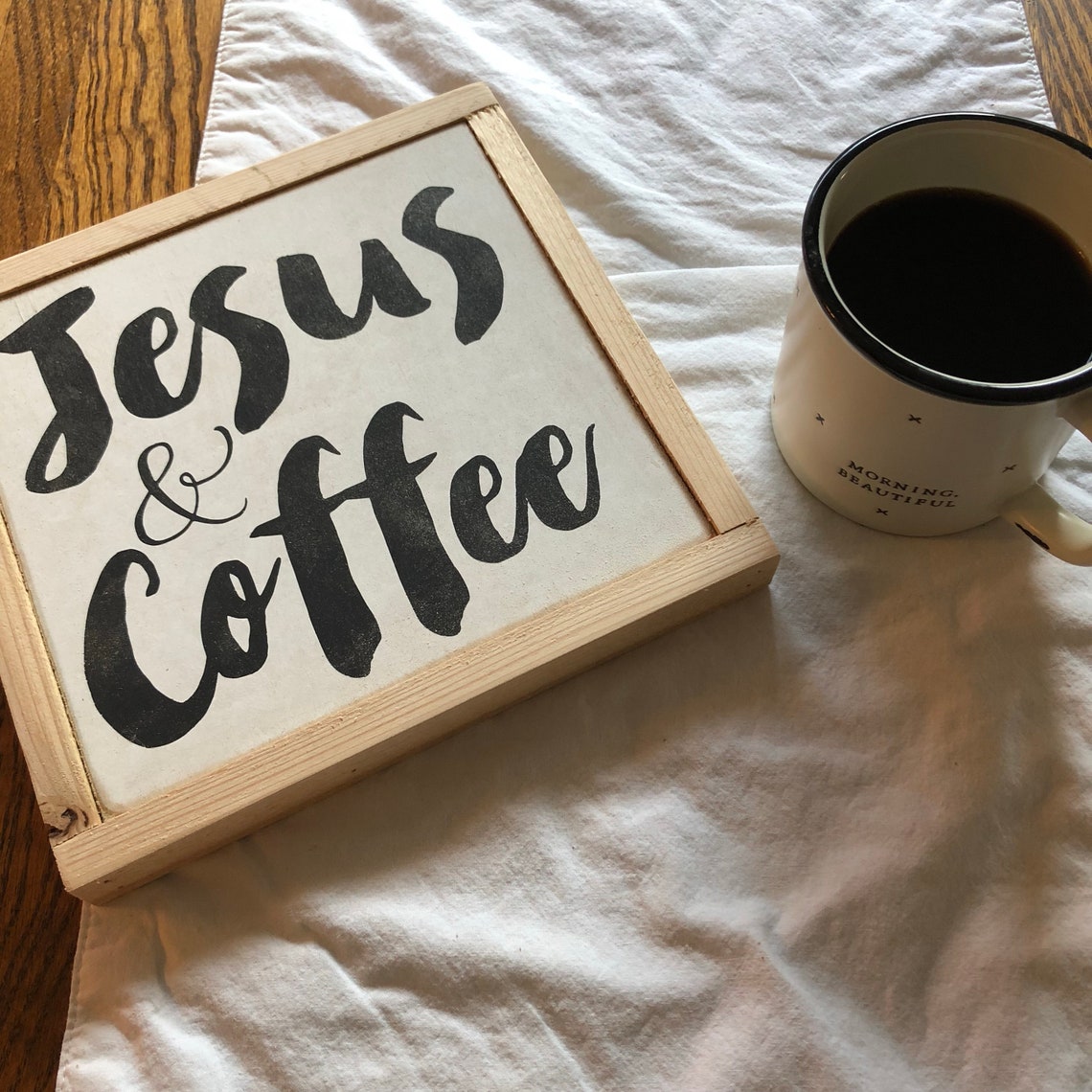 Jesus and Coffee Mini Sign - Etsy