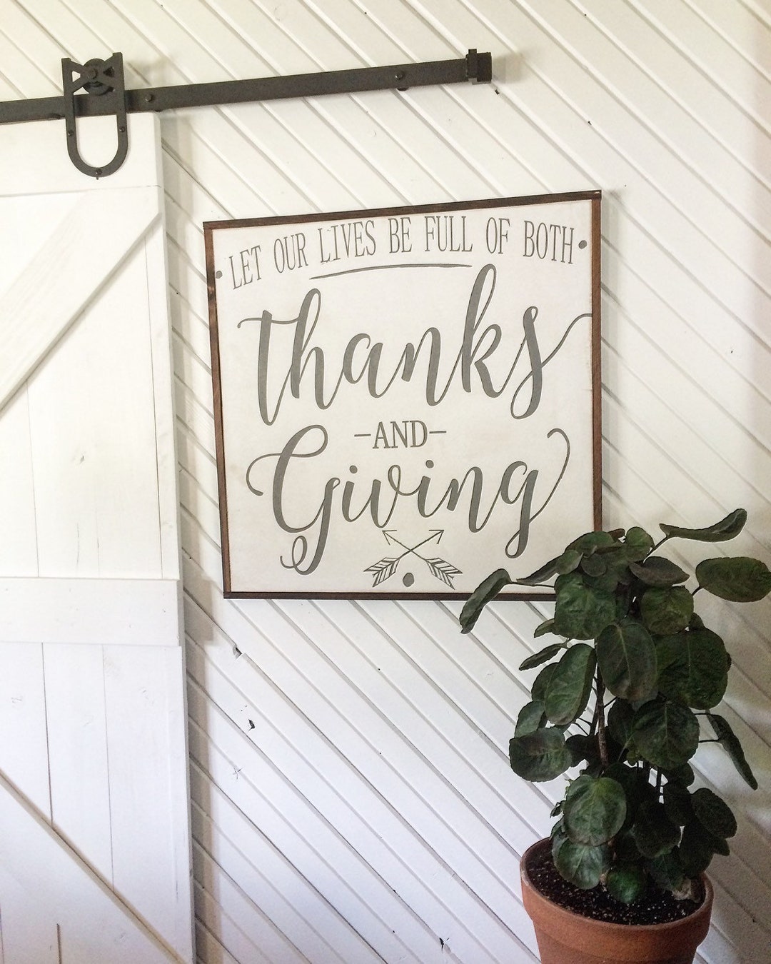 Wall Decor / Wood Art / Thanks and Giving Framed Wood Sign Thanksgiving ...