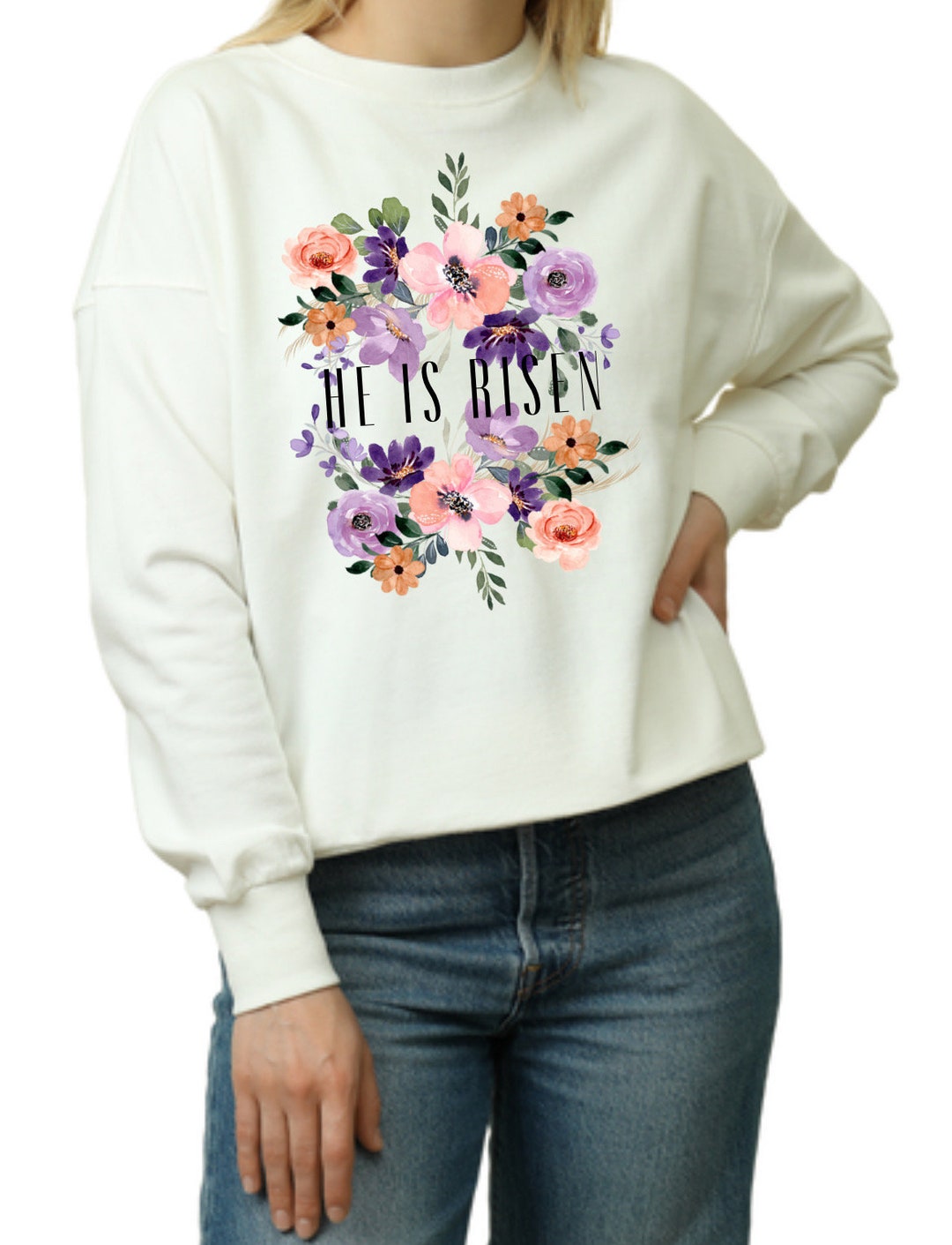 He is Risen Aesthetic Crewneck Sweatshirt / Trendy Christian Crewnecks ...