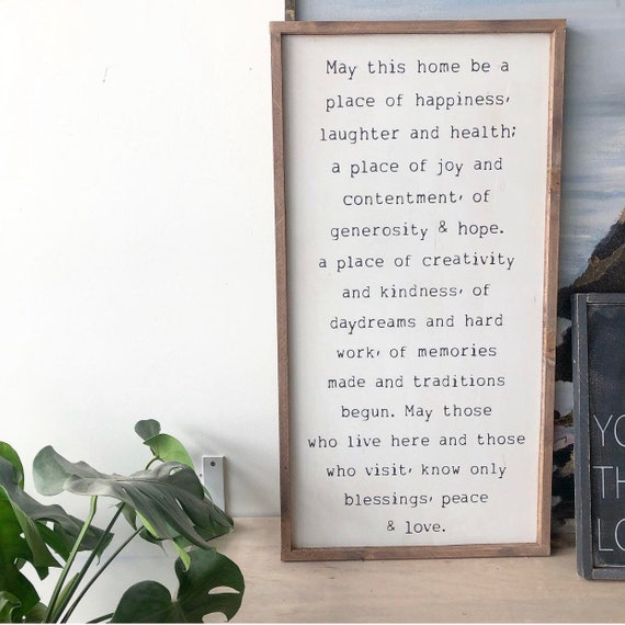 May This Home Wood Framed Sign / Housewarming Gift / Framed - Etsy