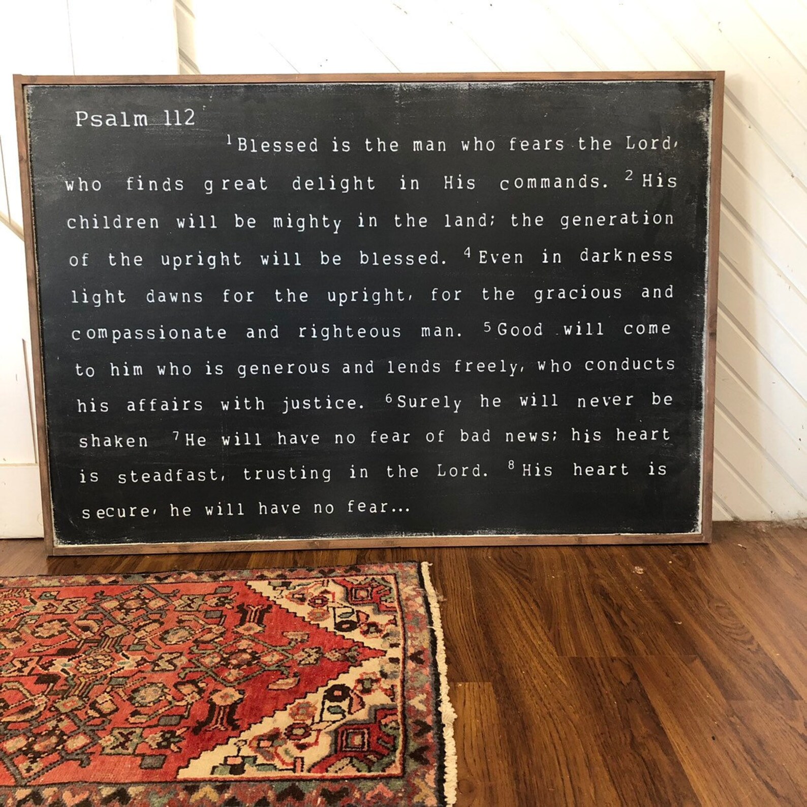 Large Wall Art - Psalm 112 Scripture Sign | Blessed is the Man Who ...