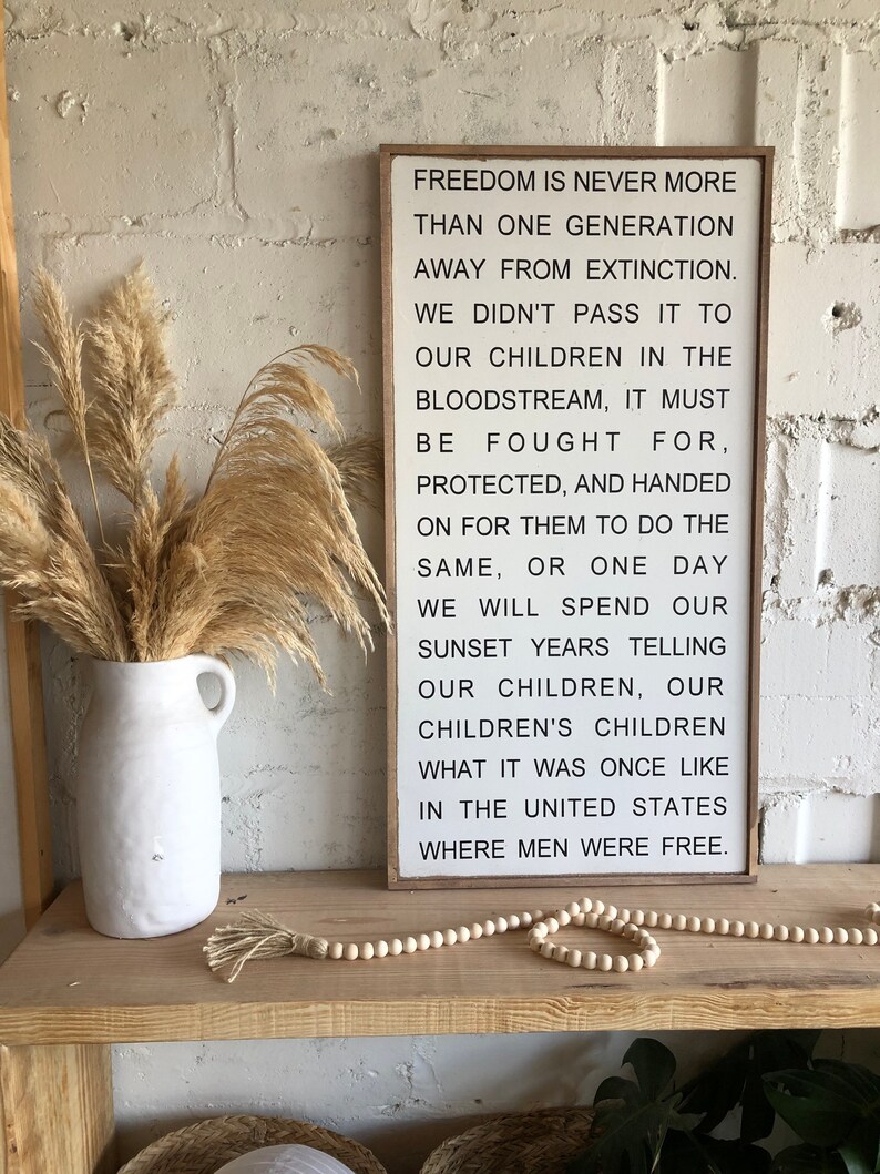 Freedom is Only One Generation Away True Freedom Quote Wood Sign - Etsy
