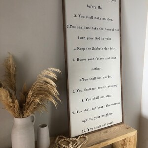 Ten Commandments Farmhouse Decor Christian Wall Decor Faith Sign ...