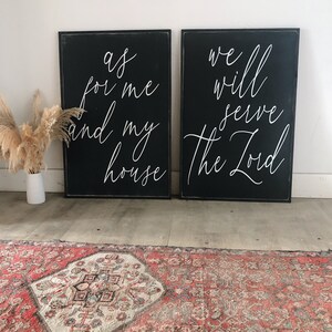 As for Me and My House Set of Signs / Scripture Wall Decor / Christian ...