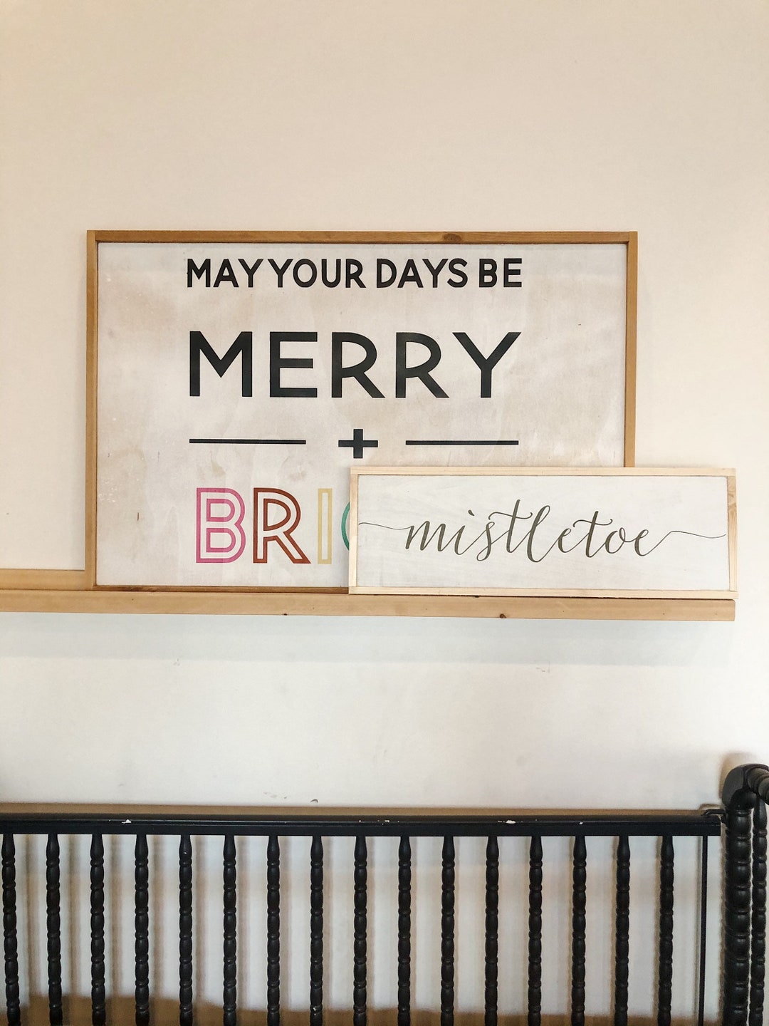 Mistletoe Framed Wall Art / Christmas Wall Decor / Home Decor Signs ...
