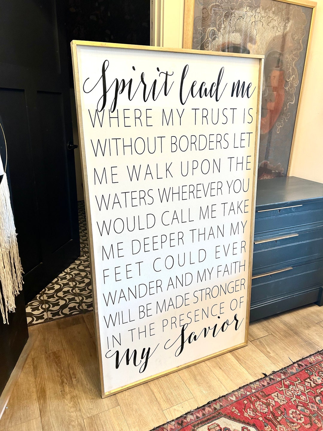 Spirit Lead Me Framed Wall Art / Wood Art / Home Decor Signs / Wall ...