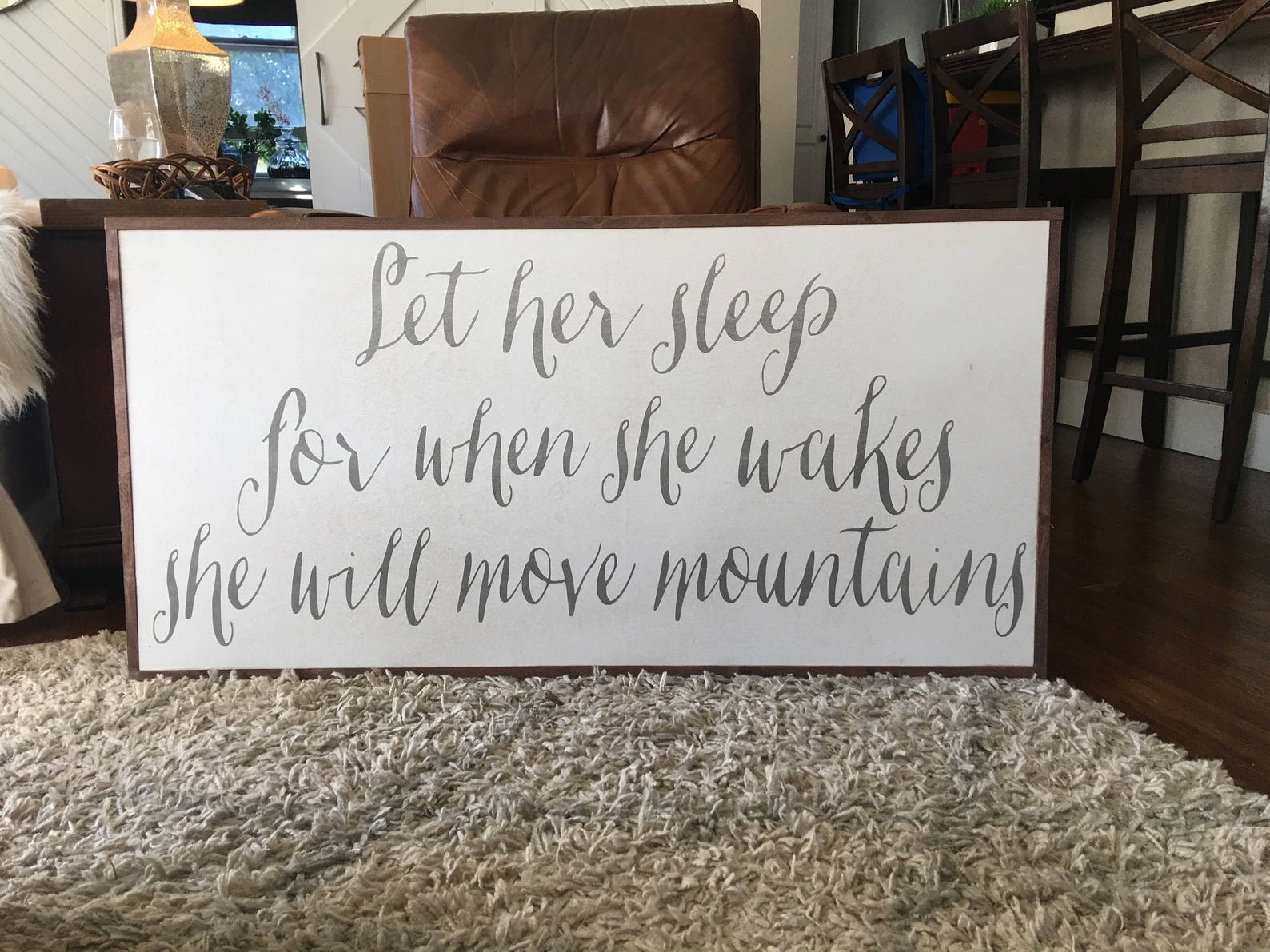 Let Her Sleep Large Wall Decor Sign L Wood Signs L Home Decor - Etsy