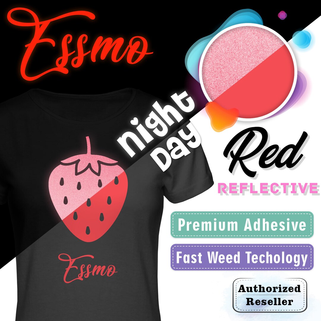 ESSMO™ 10" Wide Heat Transfer Vinyl Reflective Red HTV T-shirt Iron on ...