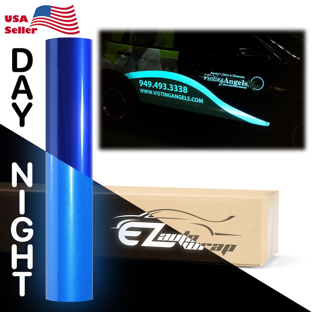 Reflective Blue Vinyl Wrap Sticker Decal Graphic Sign Craft Film - Etsy