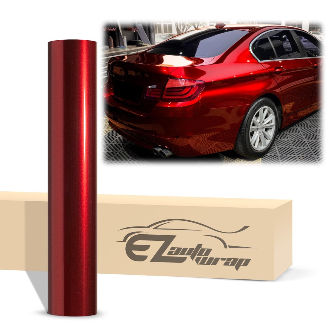 Super Gloss Metallic Cherry Red Vinyl Wrap Sticker Decal Bubble Free ...