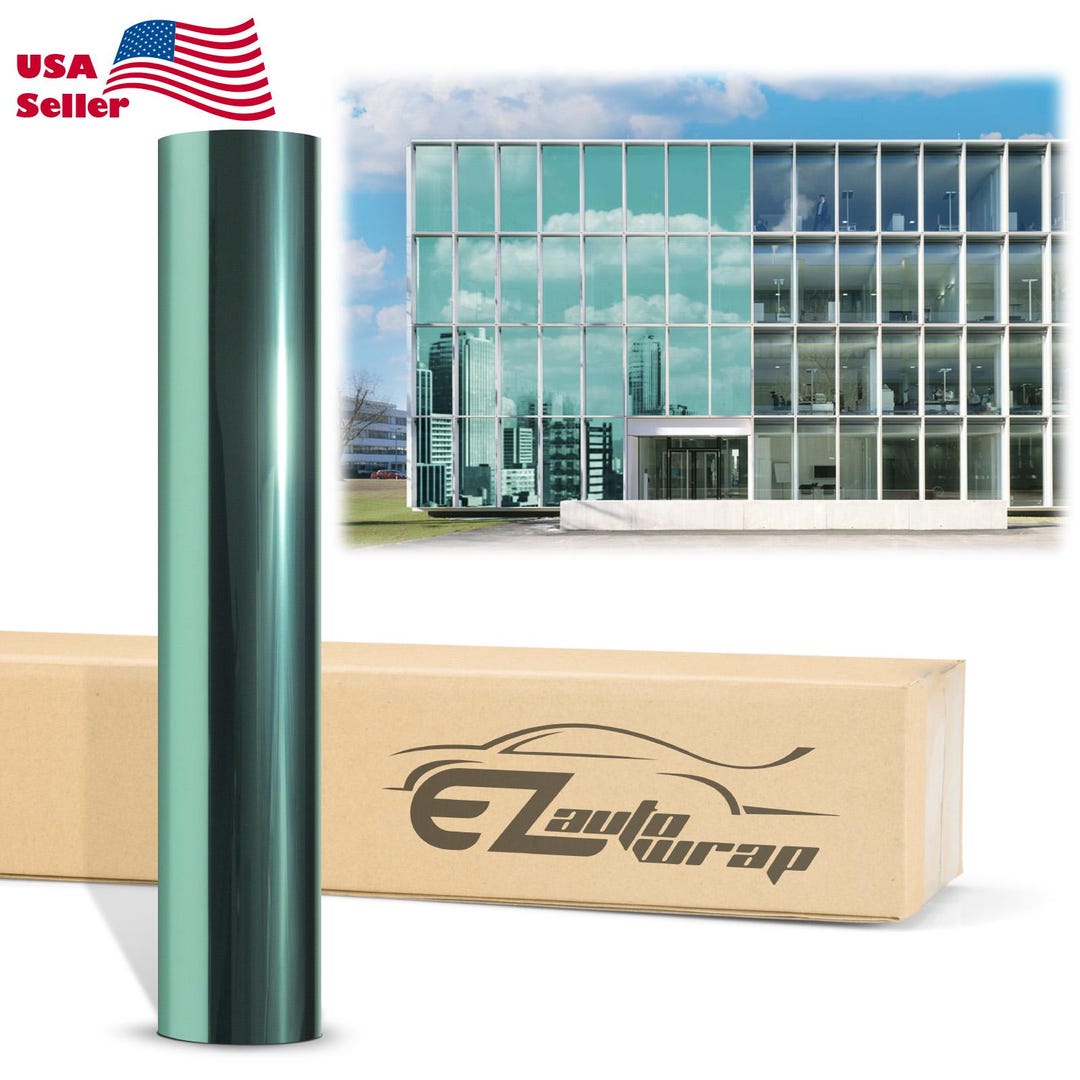 Window Tint Film Chrome Green One Way Mirror UV Heat Reflective ...