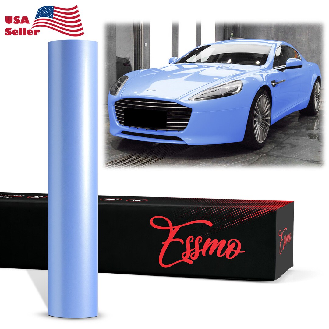 Gloss Pearlescent Baby Blue Vinyl Wrap Sticker Decal Bubble Free Air ...