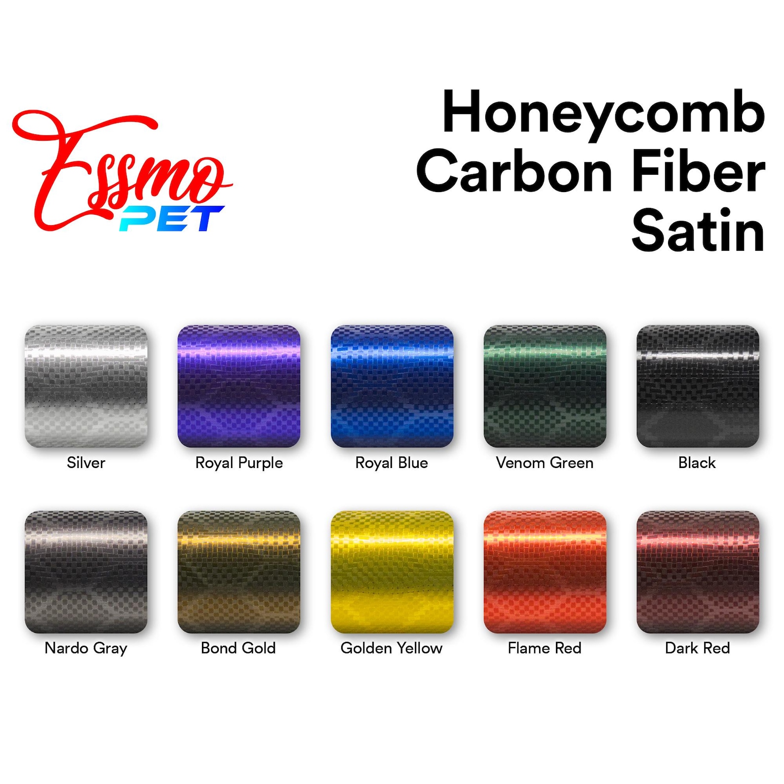 ESSMO PET Liner Honeycomb Carbon Fiber Satin Dark Red Hex Texture Like ...