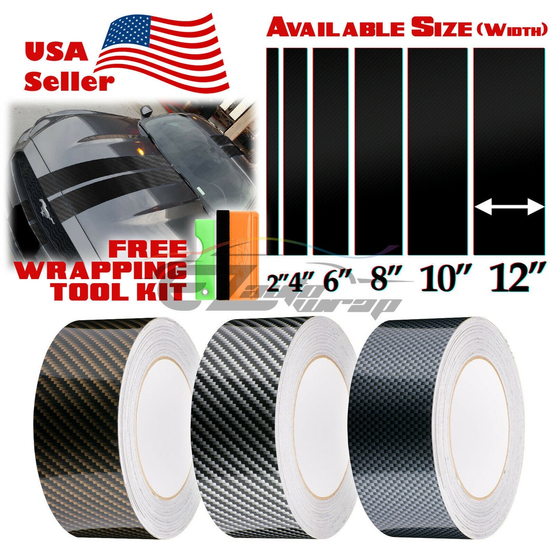 2D Carbon Fiber High Gloss Vinyl Wrap Kit for Car Vehicle Rally Racing ...