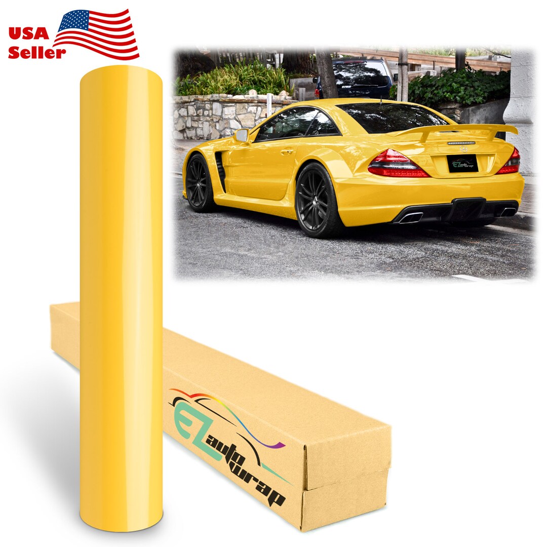 Gloss Glossy Yellow Vinyl Car Wrap Sticker Decal Bubble Free - Etsy