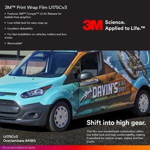 3M White Ij175cv3 Vinyl Wrap Sticker Decal Bubble Free Air Release Car ...
