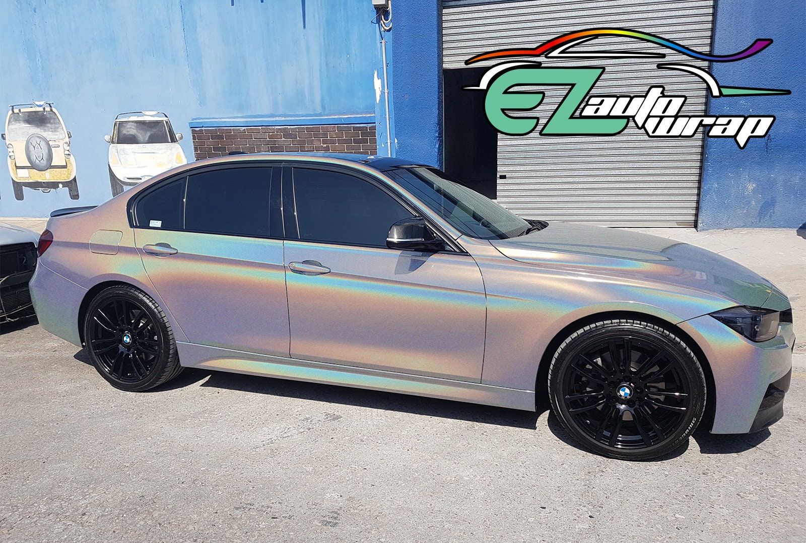 Metallic Silver Car Paint Rainbow