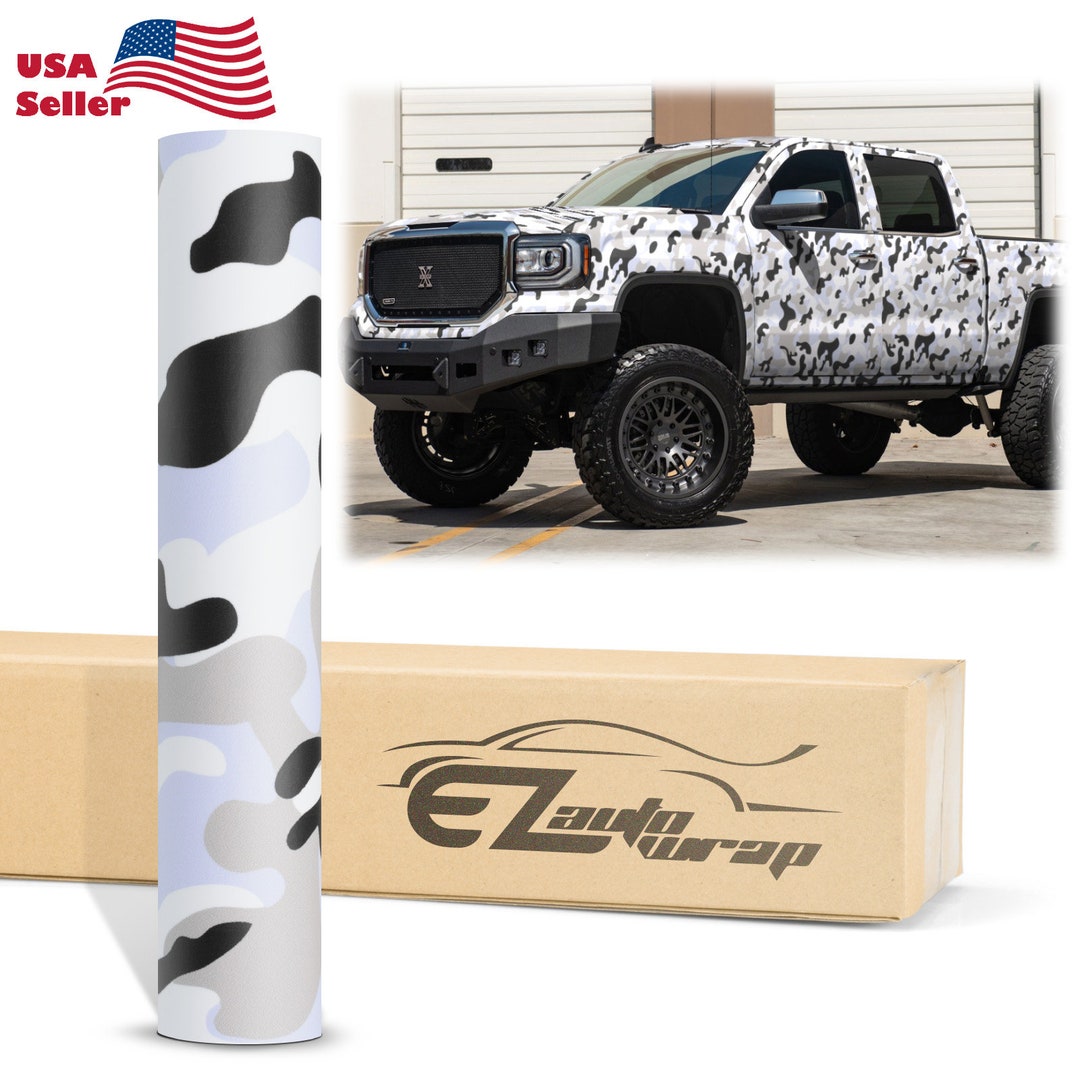 Camouflage Snow White Vinyl Wrap Sticker Decal Bubble Free Air Release ...