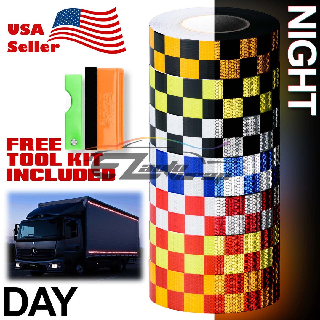 2"x120' Checker Conspicuity Reflective Tape DOT-C2 Safety Warning ...