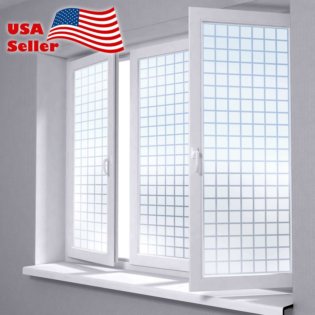 Patterned Frosted Film Square Glass Home Bathroom Window Privacy ...