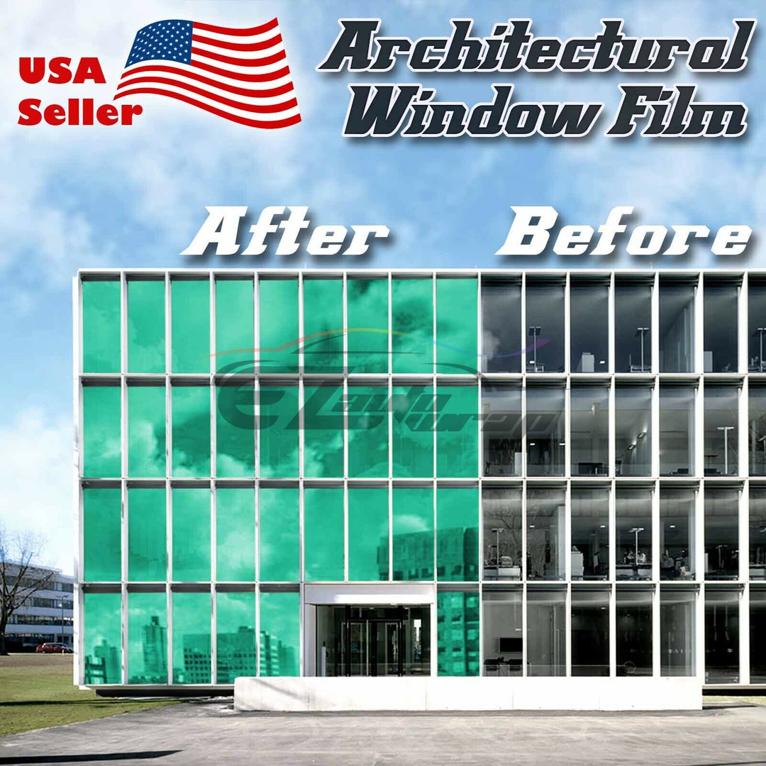 Window Tint Film Green Chrome Mirror UV Heat Reflective Home Office ...