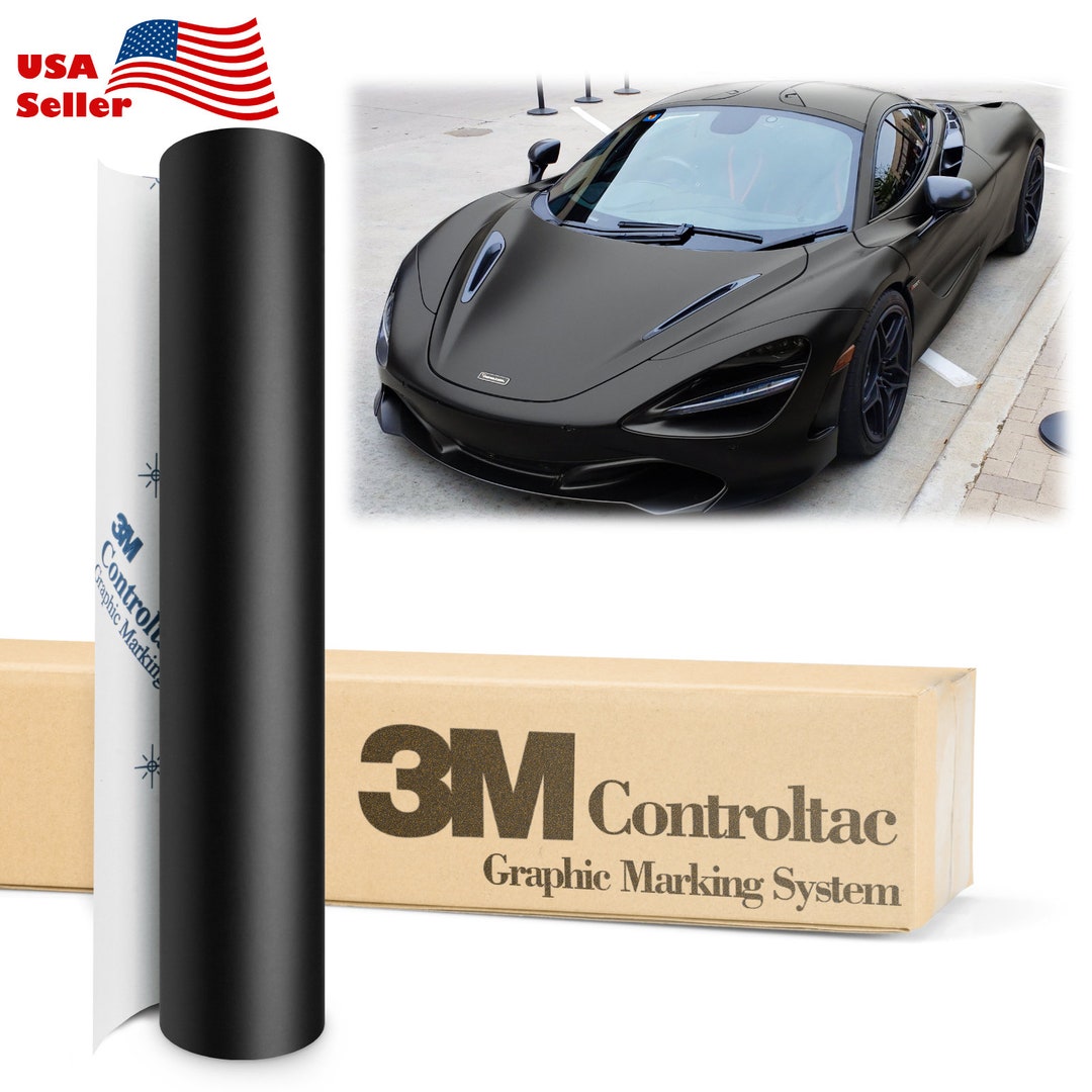 3M Controltac Matte Black Vinyl Wrap Sticker Decal Bubble Free Air ...