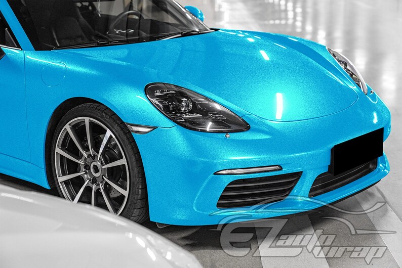 Super Gloss Metallic Ocean Blue Vinyl Wrap Sticker Decal Bubble Free ...