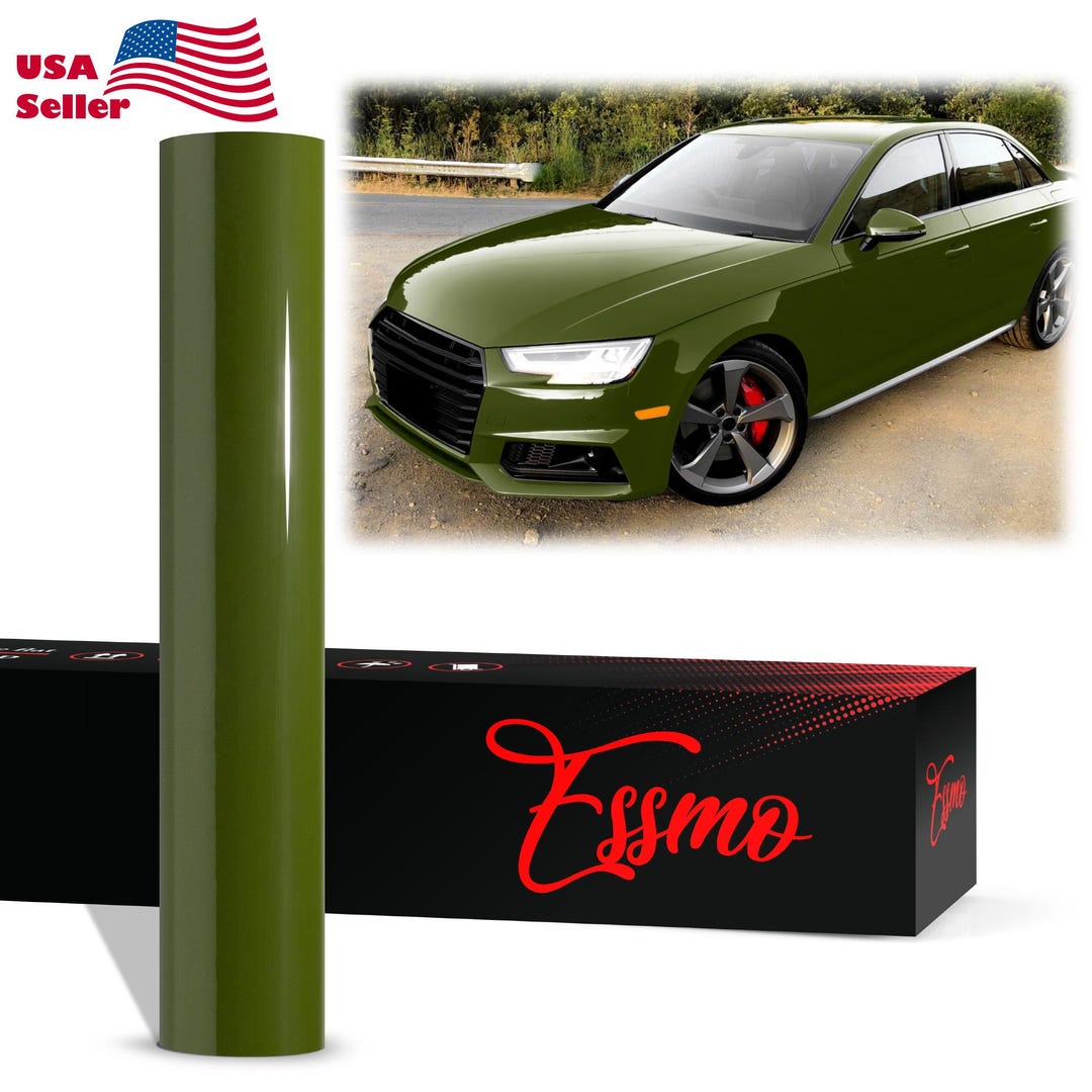 ESSMO PET Liner Super Gloss Combat Green Like Paint Vinyl Wrap Sticker ...