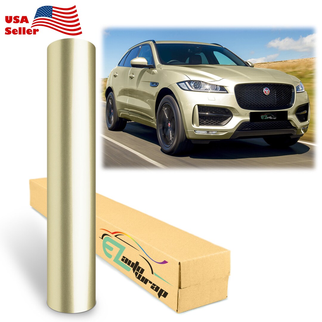 Gloss Metallic Champagne Gold Vinyl Wrap Sticker Decal Bubble Free Air ...