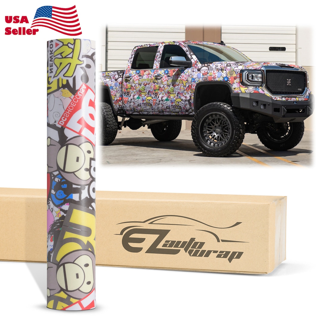 JDM Cartoon Graffiti Graphic Stickerbomb #HD Car Vehicle Vinyl Wrap ...