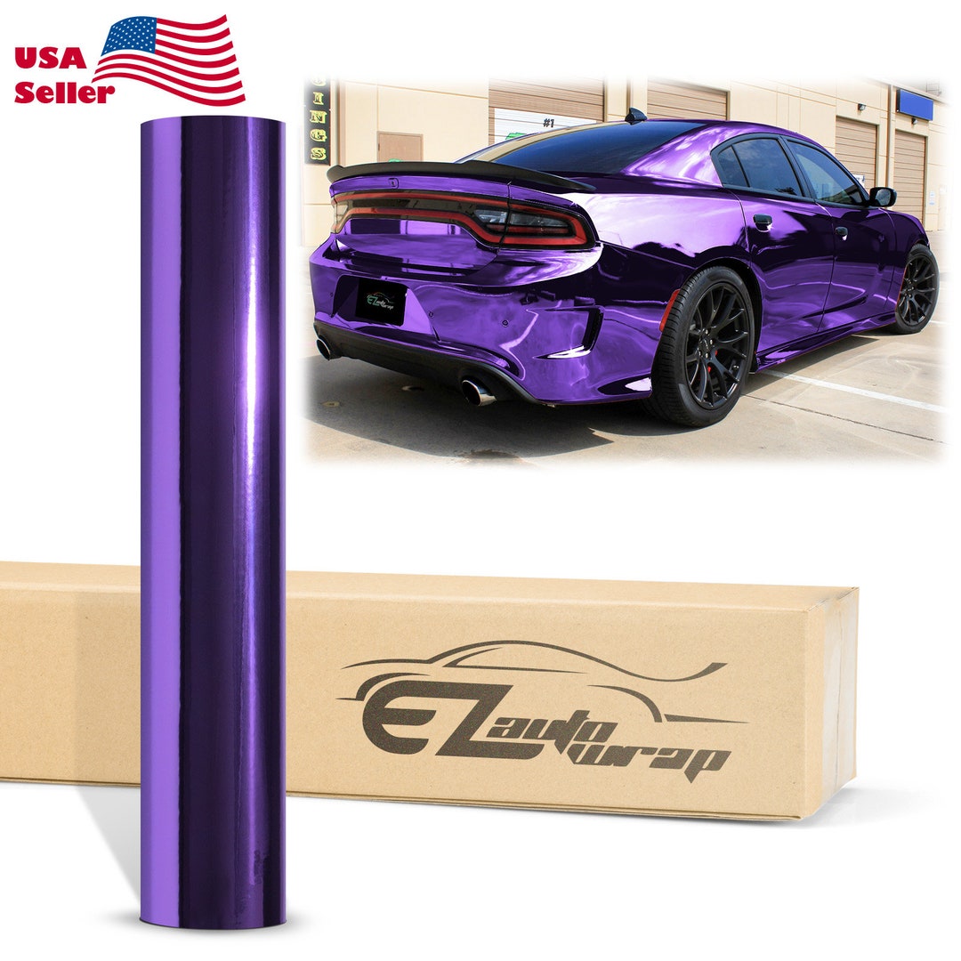 Chrome Mirror Purple Vinyl Wrap Sticker Decal Bubble Free Air Release ...