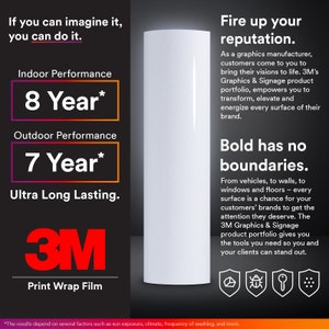 3M White Ij175cv3 Vinyl Wrap Sticker Decal Bubble Free Air Release Car ...