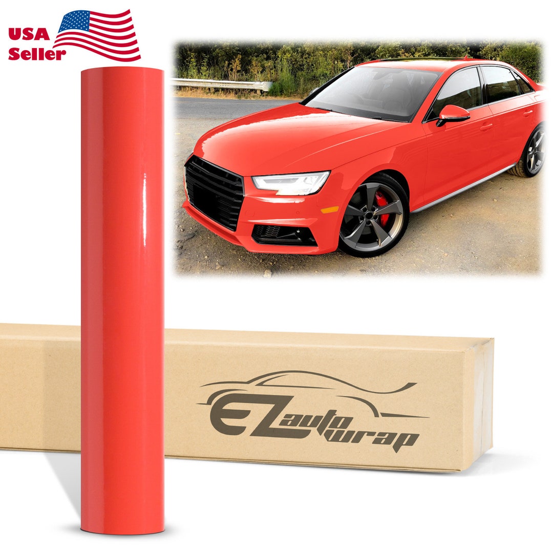 Gloss Glossy Red Vinyl Wrap Sticker Decal Bubble Free Air Release Car ...