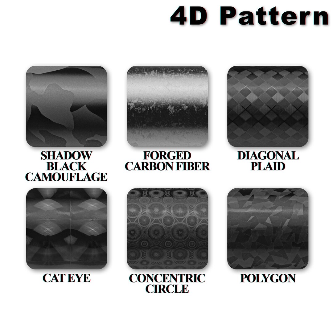 6pcs 4"x6" 4D Pattern Texture for GMC Emblem Overlay Vinyl Wrap Kit ...