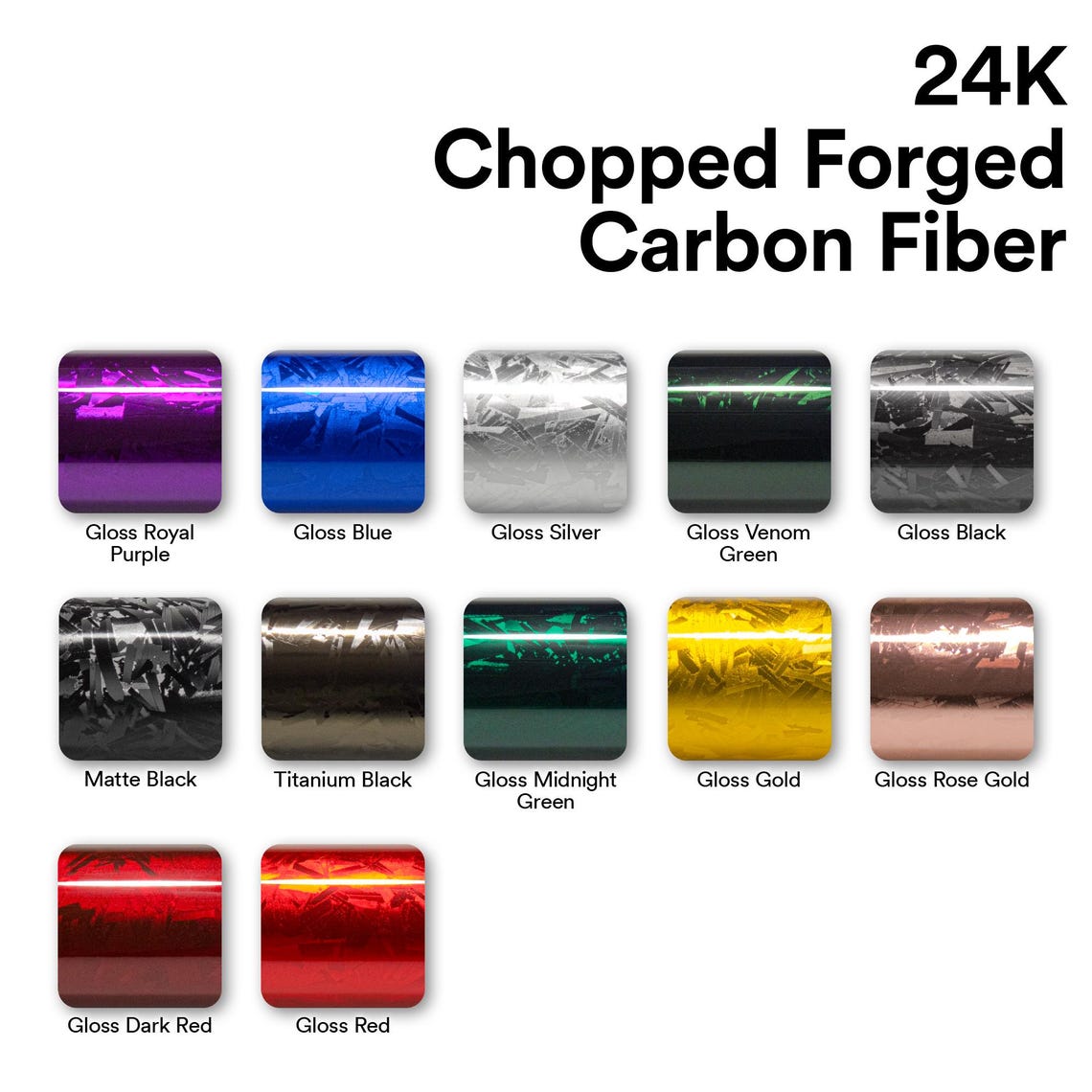 24K Chopped Forged Carbon Fiber Gloss Red Vinyl Wrap Sticker Decal ...