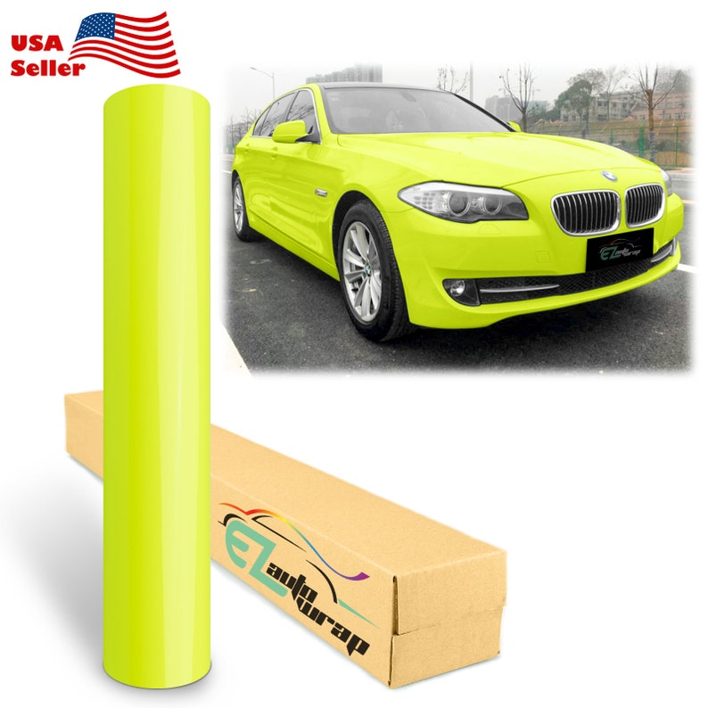 Gloss Fluorescent Yellow Vinyl Wrap Sticker Decal Bubble Free - Etsy