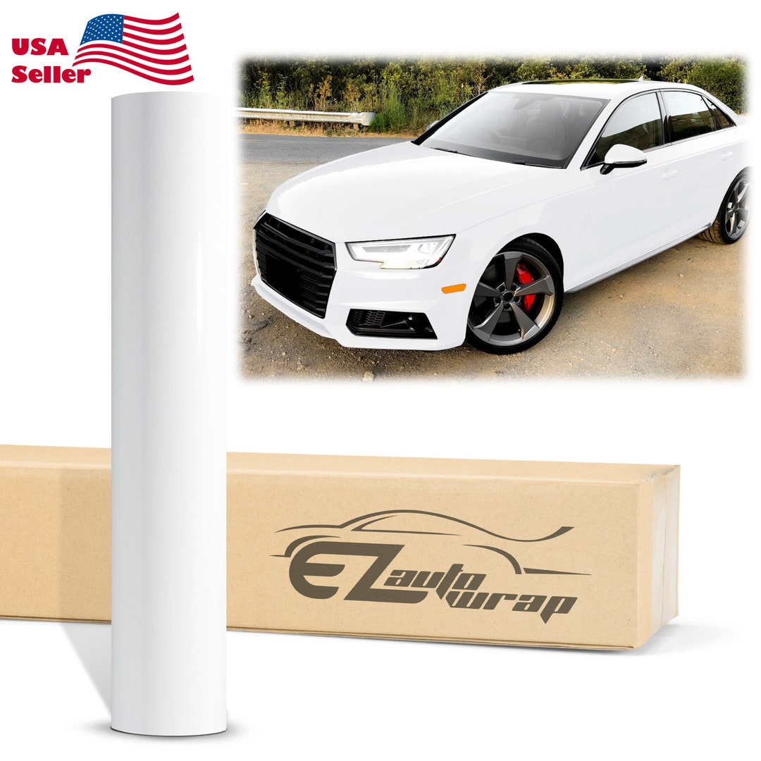 Gloss Glossy White Vinyl Car Wrap Sticker Decal Bubble Free Air Release ...