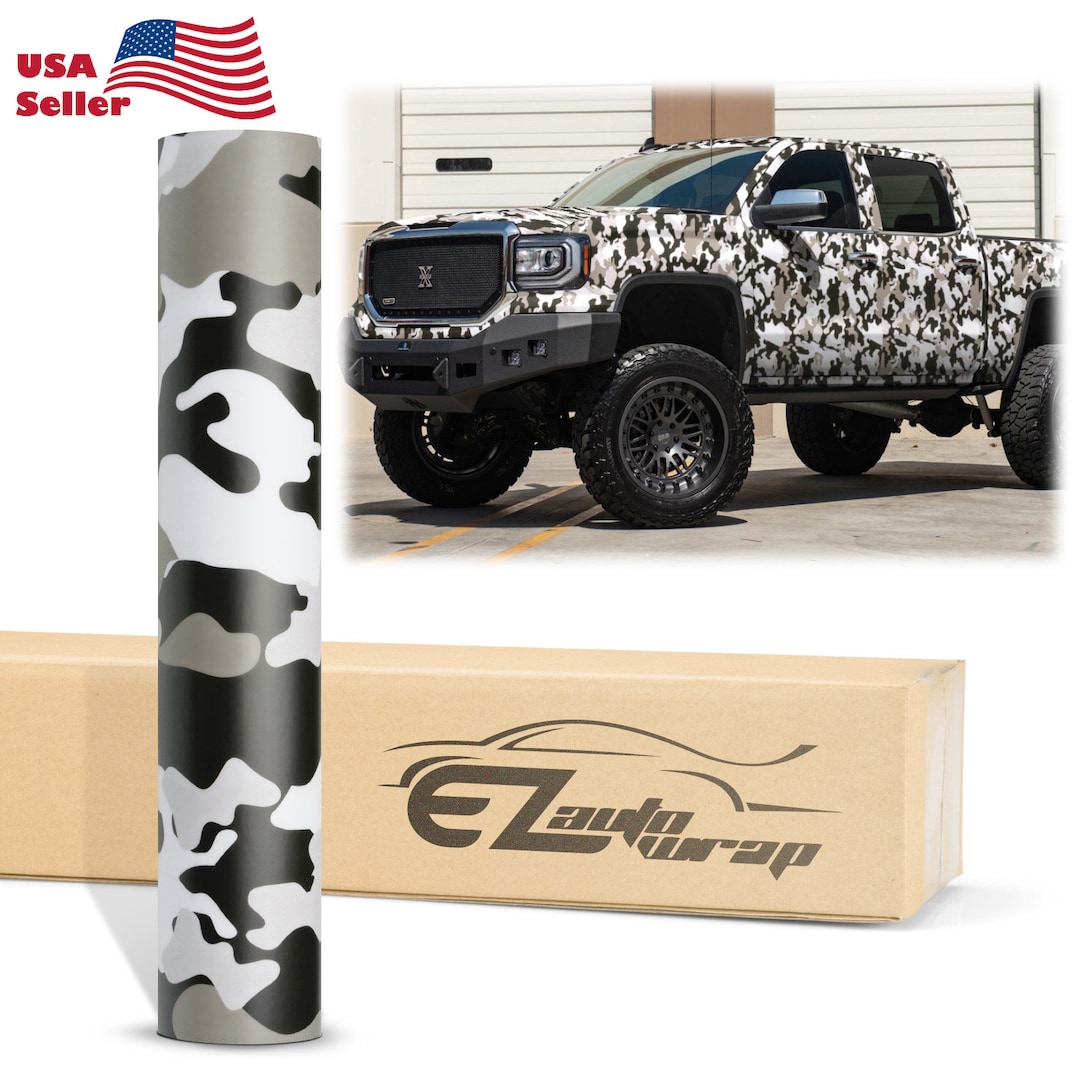 Camouflage Army Gray Vinyl Wrap Sticker Decal Bubble Free Air Release ...