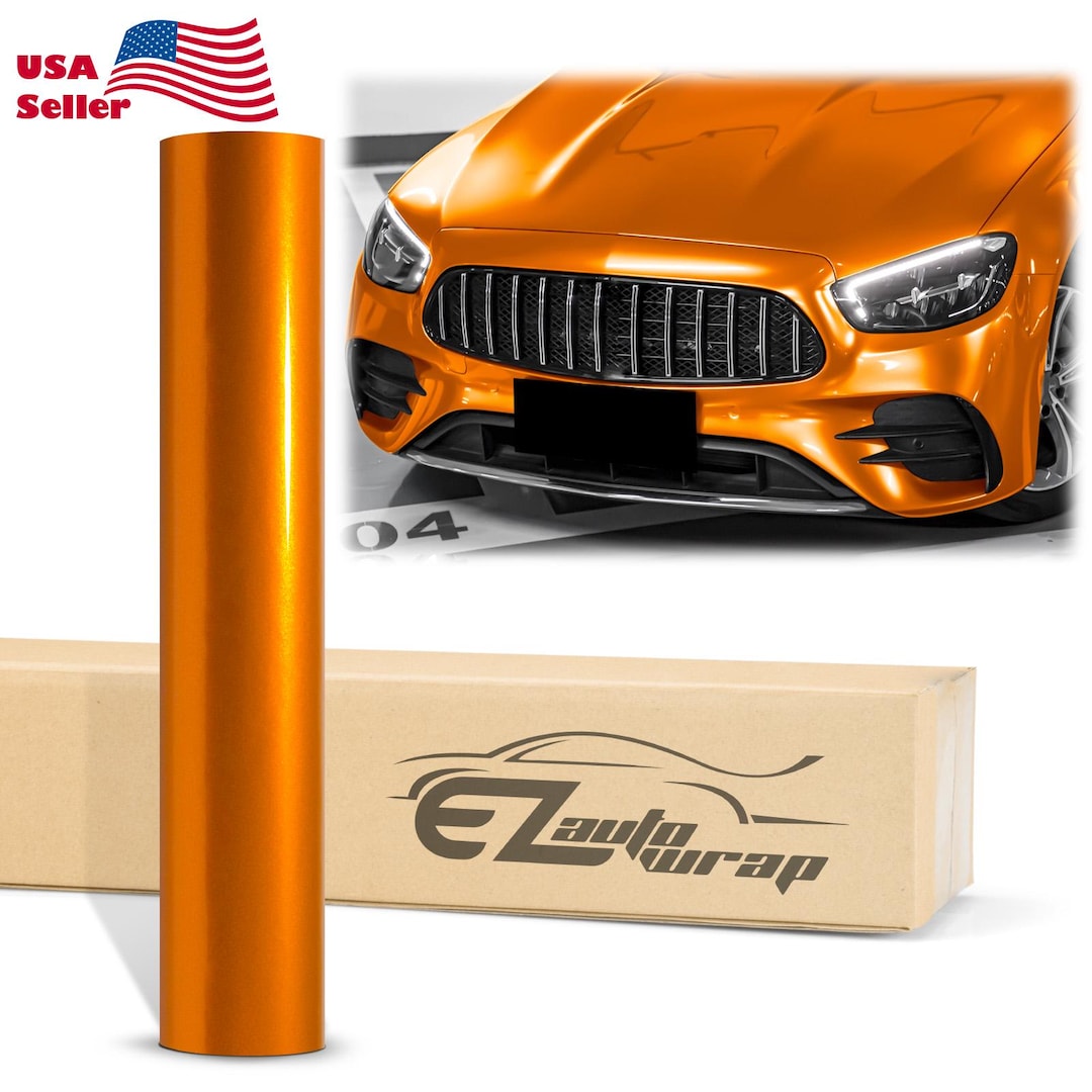 Gloss Metallic Orange Vinyl Wrap Sticker Decal Bubble Free Air Release ...
