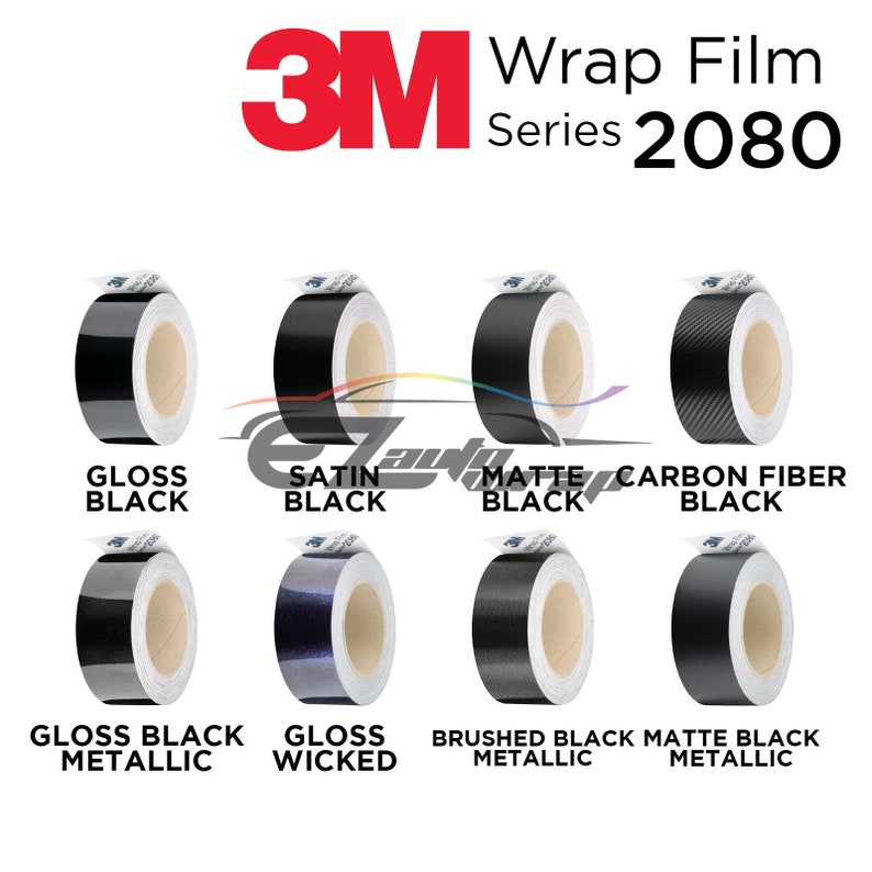 3M 2080 Series Black Vinyl Wrap Kit for Chrome Delete Blackout Window ...