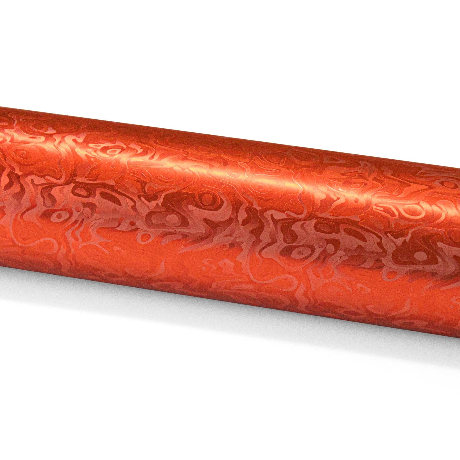 ESSMO PET Liner Damascus Steel Forged Satin Flame Red Carbon Fiber Like ...