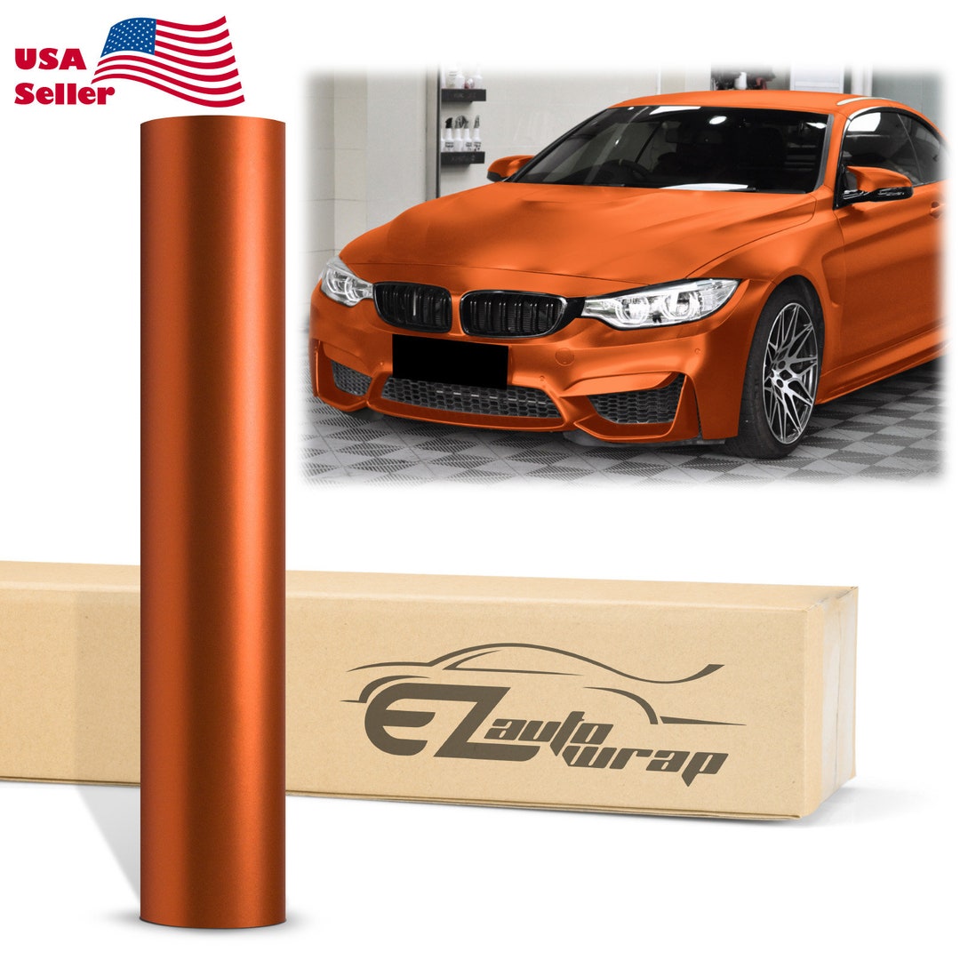 Satin Chrome Orange Vinyl Wrap Sticker Decal Bubble Free Air Release ...