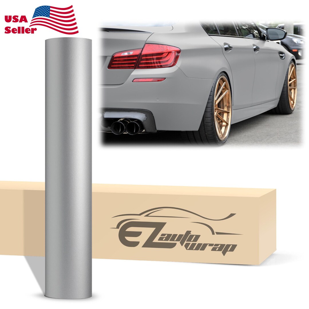 Matte Flat Silver Vinyl Wrap Sticker Decal Bubble Free Air Release Car ...