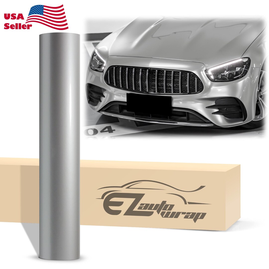Gloss Glossy Silver Vinyl Car Wrap Sticker Decal Bubble Free Air ...