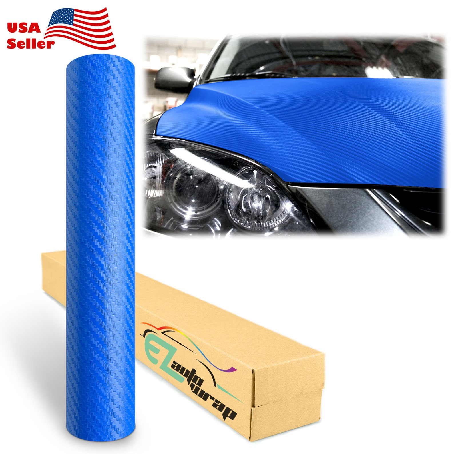 3D Carbon Fiber Sky Blue Matte Texture Vinyl Wrap Sticker - Etsy