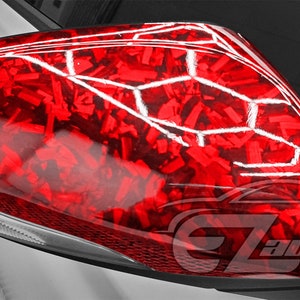 24K Chopped Forged Carbon Fiber Gloss Red Vinyl Wrap Sticker Decal ...