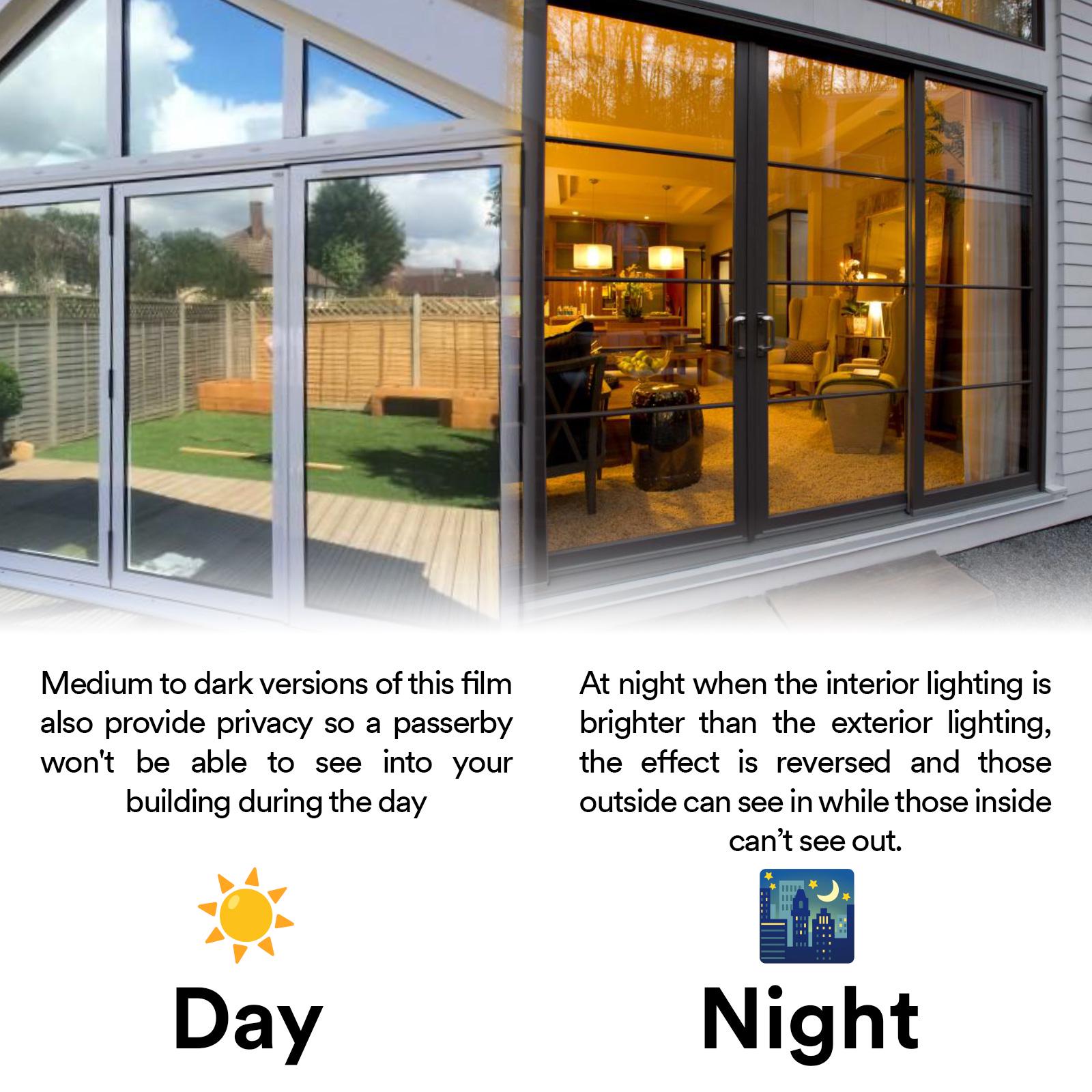 Window Tint Film Chrome Gold One Way Mirror UV Heat Reflective ...