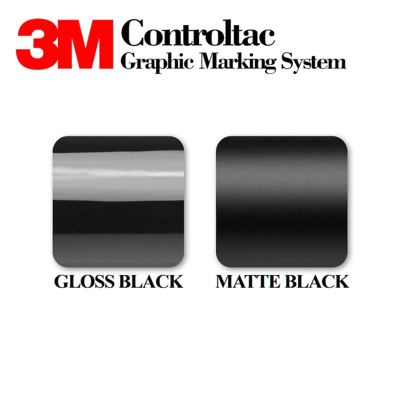 3M Controltac Matte Black Vinyl Wrap Sticker Decal Bubble Free Air ...