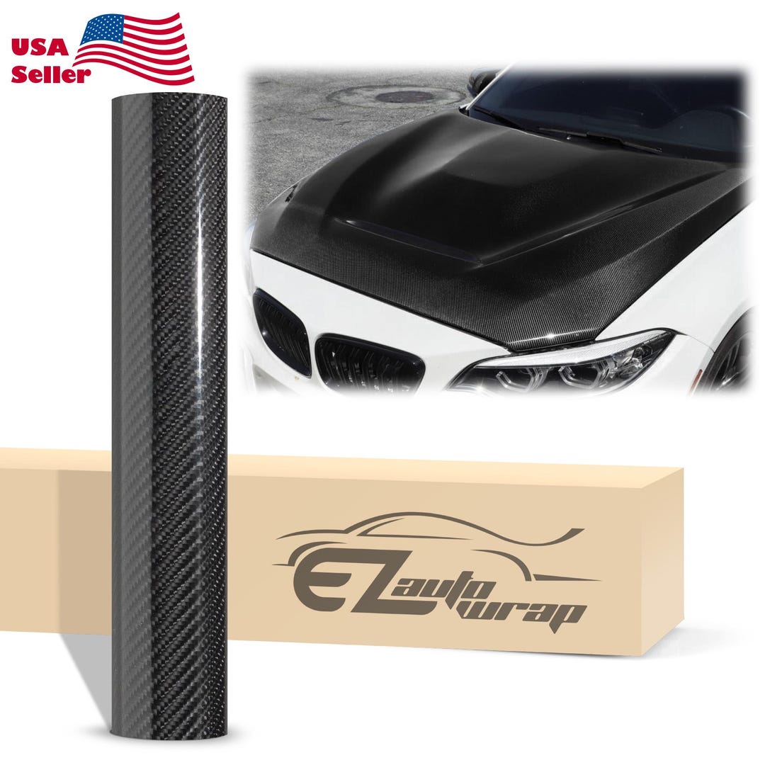 Low-tack 7D Carbon Fiber High Gloss Black Vinyl Wrap Sticker Decal ...